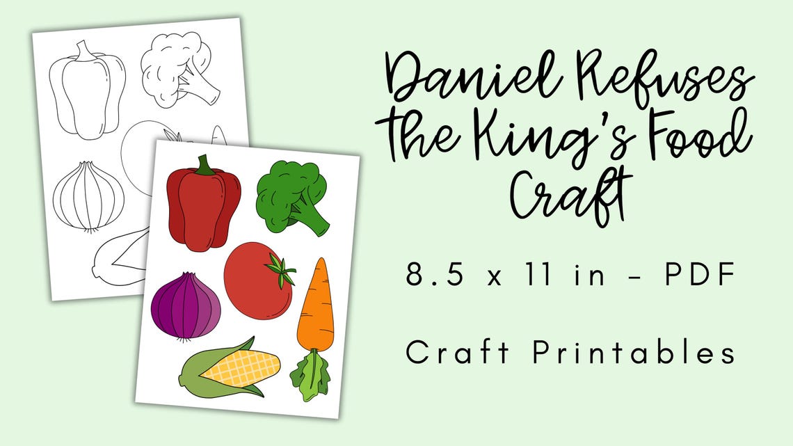 Daniel Refuses the King's Food Craft, Sunday School Craft Printable ...