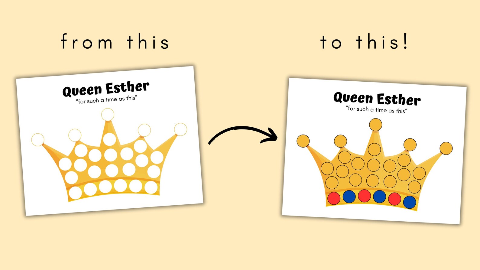 Esther Bible Craft, Queen Esther, Dot Dot Sheet, Dot Marker Page, Do A ...