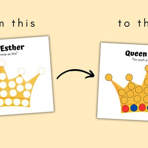 Esther Bible Craft, Queen Esther, Dot Dot Sheet, Dot Marker Page, Do A ...