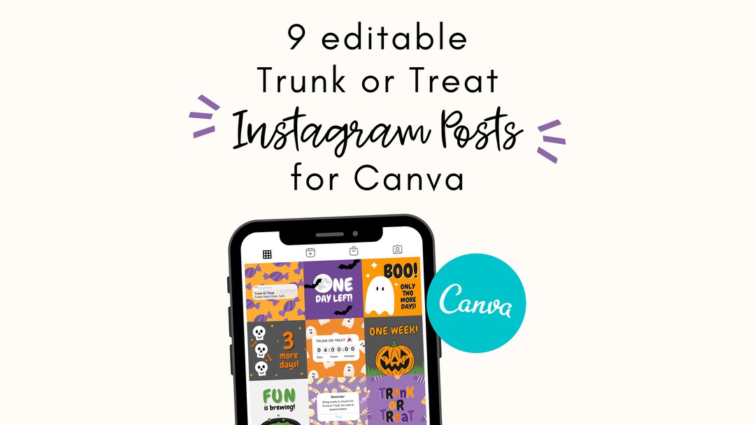 Instagram Canva Template, Trunk or Treat, Editable, Digital Download ...