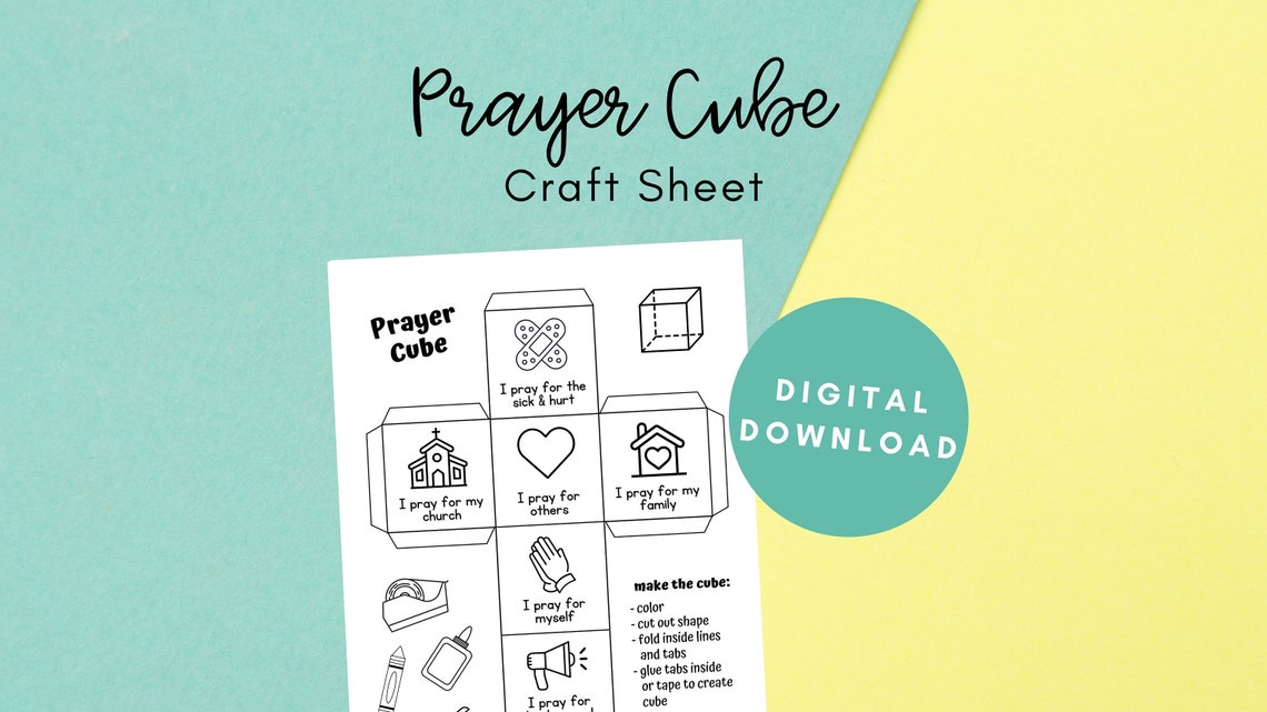 Prayer Cube, Christian Crafts, Crafts for Kids Printable, Digital ...