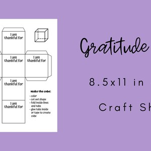 Gratitude Cube, Crafts for Kids Printable, Digital Download, Sunday ...
