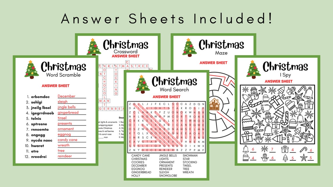 Christmas Activity Pack, Christmas Activity Sheets, Kids Printable ...