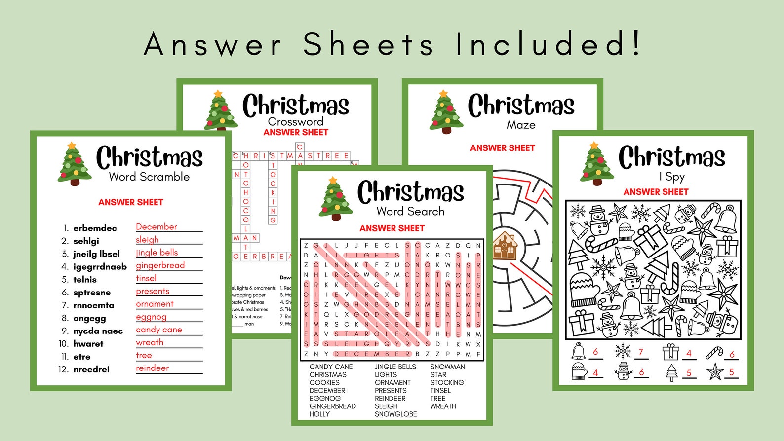 Christmas Activity Pack, Christmas Activity Sheets, Kids Printable ...