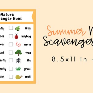 Summer Nature Scavenger Hunt Scavenger Hunt Kids Outdoor | Etsy