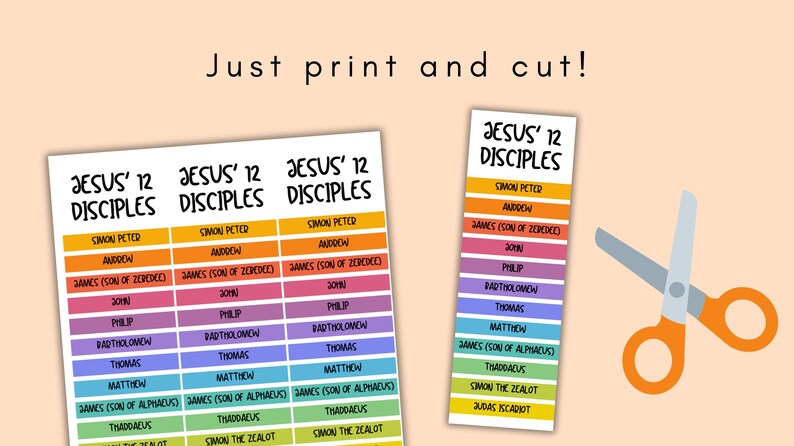 12 Disciples Bookmarks, Bible Bookmark, Sunday School Printables, Bible ...