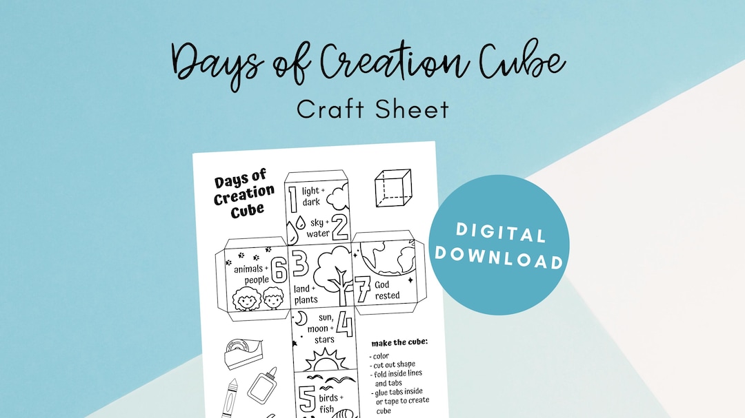 Days of Creation Cube, Christian Crafts, Crafts for Kids Printable ...