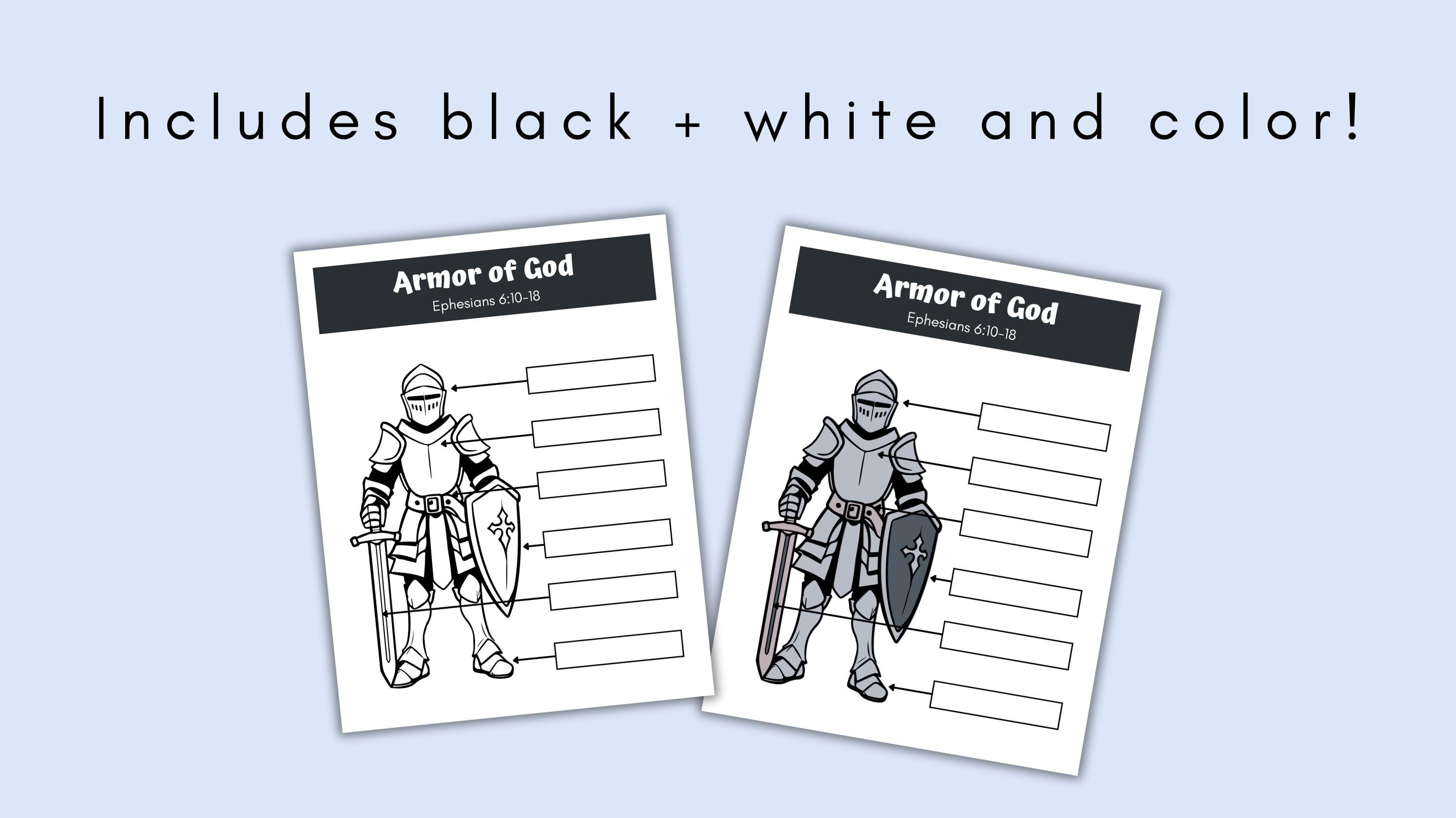 Armor of God Activity, Bible Story Activities for Kids, Sunday School ...