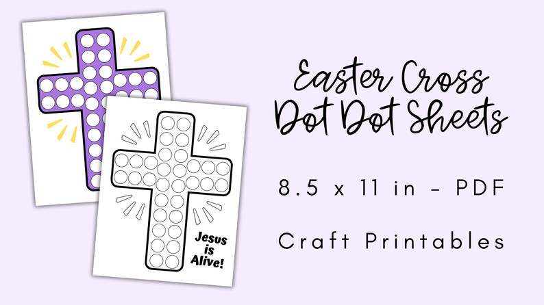 Easter Craft, Cross Craft for Kids, Dot Dot Sheet, Dot Marker Page, Do ...