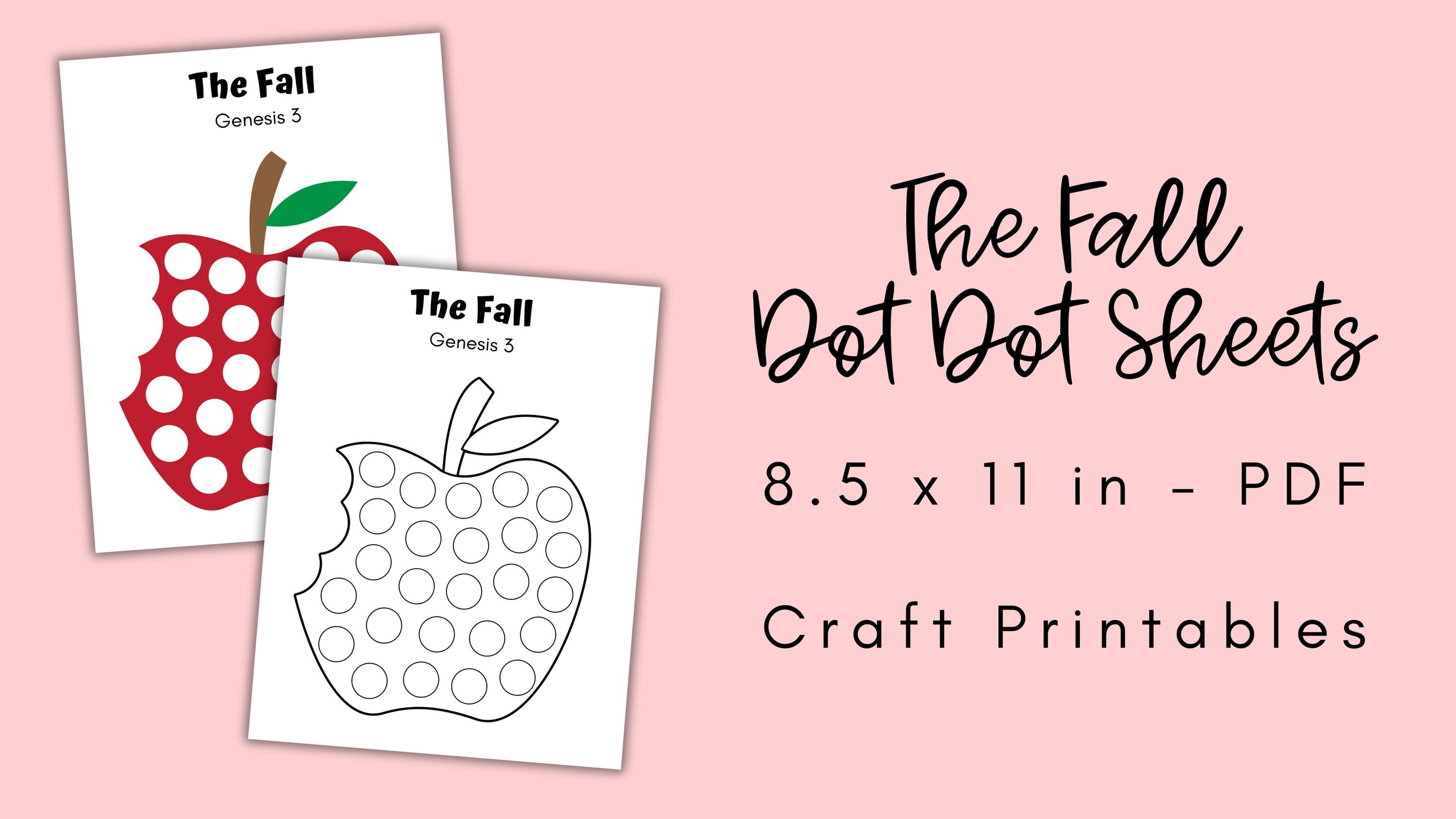 Adam and Eve Craft, Dot Dot Sheet, Dot Marker Page, Do A Dot Printable ...