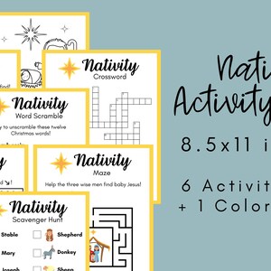 Nativity Activity Pack, Christmas Activity Sheets, Kids Printable ...
