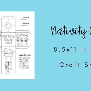 Nativity Story Cube, Christian Crafts, Crafts for Kids Printable ...
