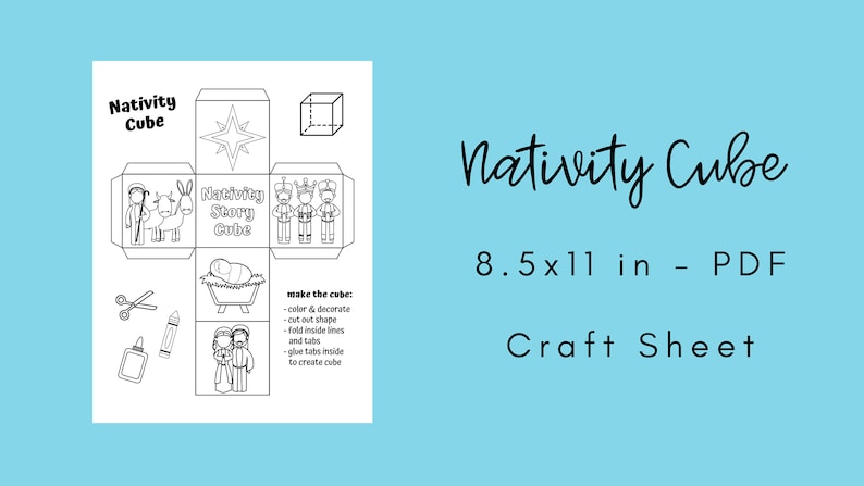 Nativity Story Cube, Christian Crafts, Crafts for Kids Printable ...