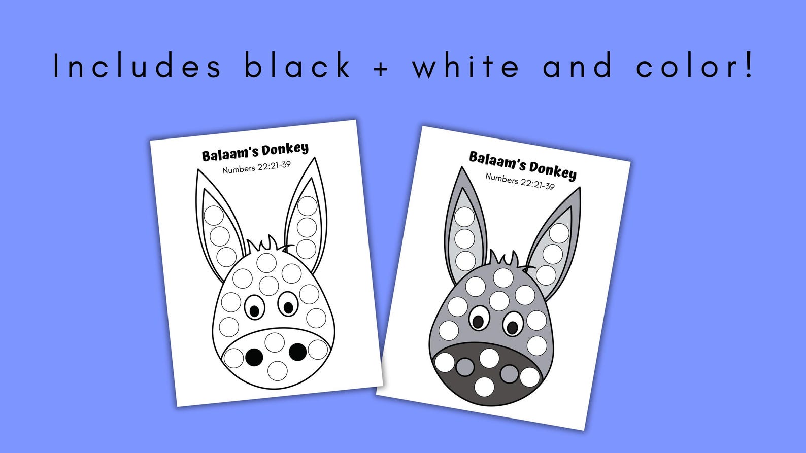 Balaam's Donkey Bible Craft, Dot Marker Coloring, Do A Dot Preschool ...