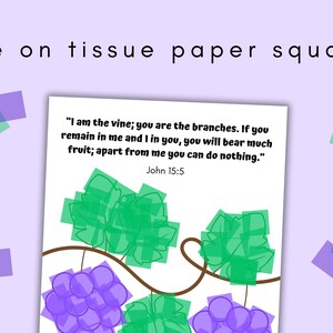 I Am the Vine Craft, Sunday School Craft Printable, Christian ...