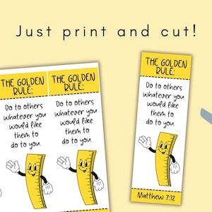 The Golden Rule Bookmark, Bible Bookmark, Sunday School Printables ...