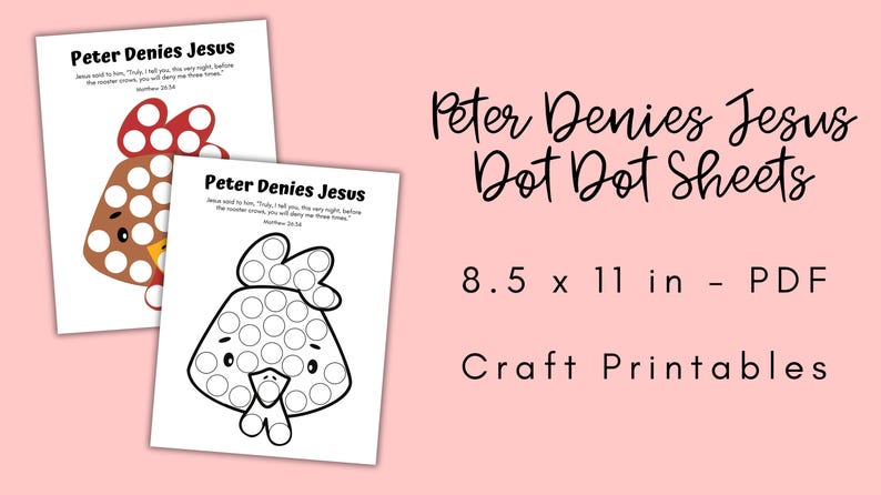 Peter Denies Jesus Craft, Dot Dot Sheet, Dot Marker Page, Do A Dot, Dot ...