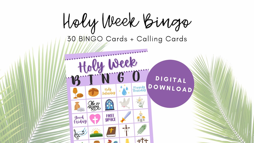 Bingo da Semana Santa, Bingo de Páscoa Cristão, Cartões de Bingo para ...