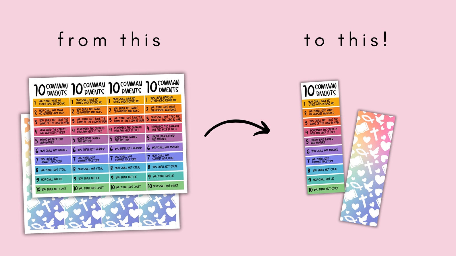 10 Commandments Bookmark, Bible Bookmark, Sunday School Printables ...
