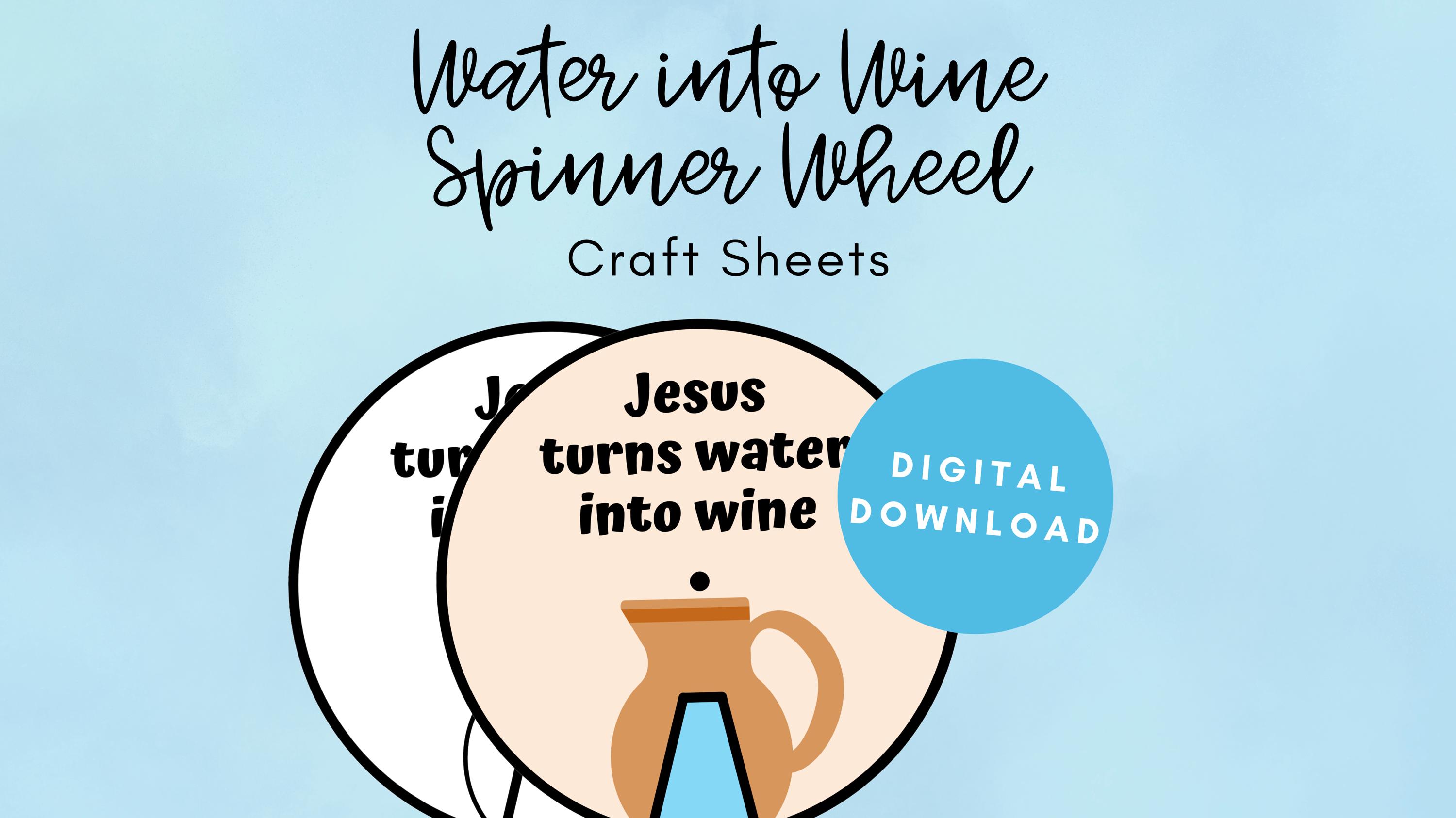 Jesus Turns Water Into Wine Spinner, Christian Crafts, Crafts for Kids ...