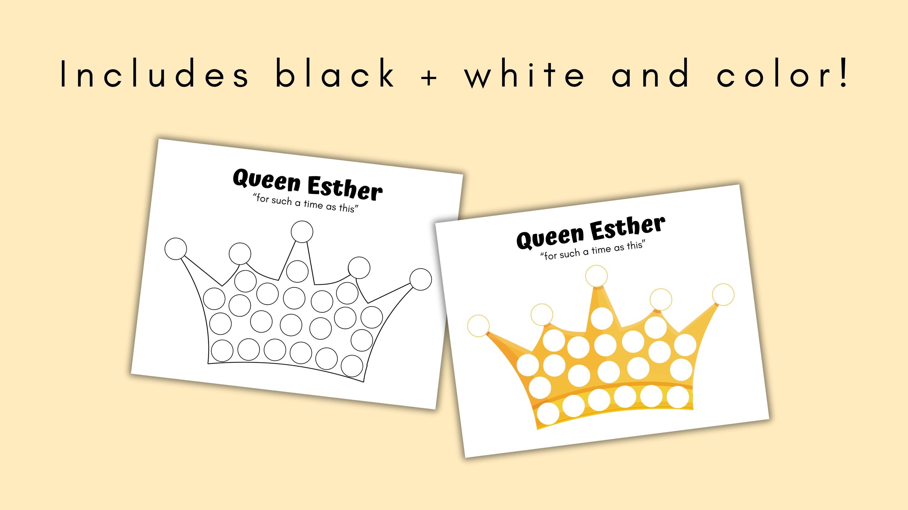 Esther Bible Craft, Queen Esther, Dot Dot Sheet, Dot Marker Page, Do A ...