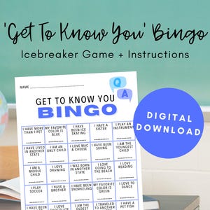 Get to Know You Bingo, Icebreaker Game, Icebreaker Printables, Get to ...