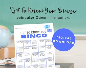 Get to Know You Bingo, Christmas Activity, Icebreaker Game, Icebreaker ...