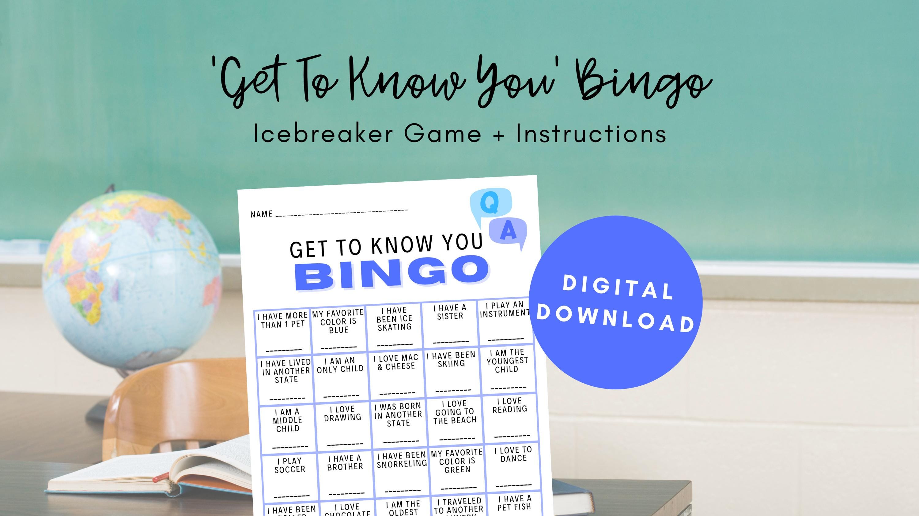 Get to Know You Bingo, Icebreaker Game, Icebreaker Printables, Get to ...