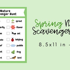 Spring Nature Scavenger Hunt, Scavenger Hunt Kids Outdoor, Backyard ...