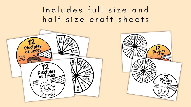 12 Disciples of Jesus, Spinner Wheel Craft, Christian Crafts, Crafts ...