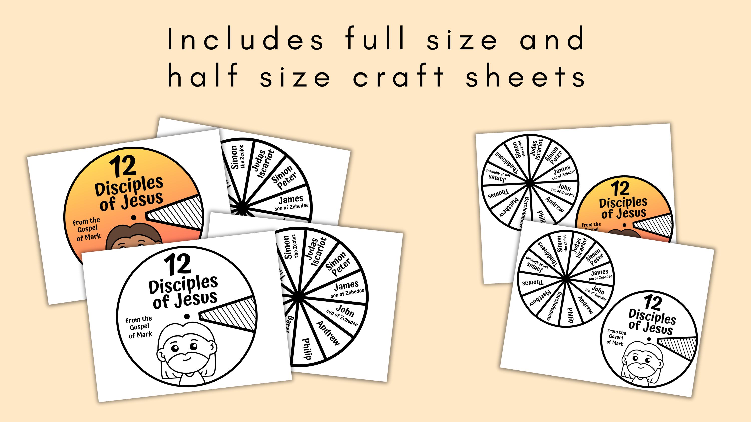 12 Disciples of Jesus, Spinner Wheel Craft, Christian Crafts, Crafts ...