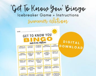 Get to Know You Game Ice Breaker - Etsy