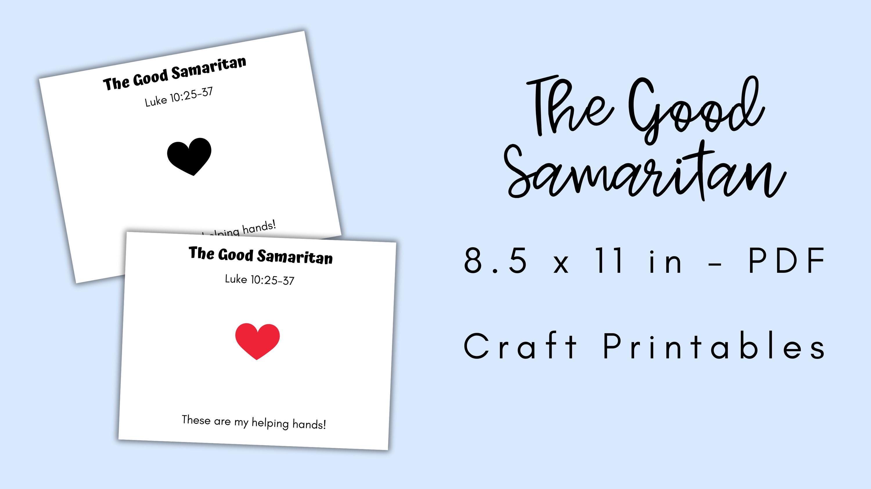 The Good Samaritan Craft for Kids, Love Your Neighbor, Sunday School ...