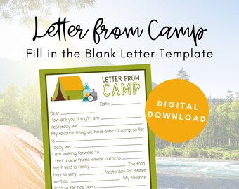 Letter From Camp, Football, Camp Letters Fill in Blank, Summer Camp ...