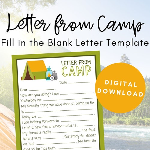 Fill in the Blank Camp Letter Printable Letter Camp Letter - Etsy