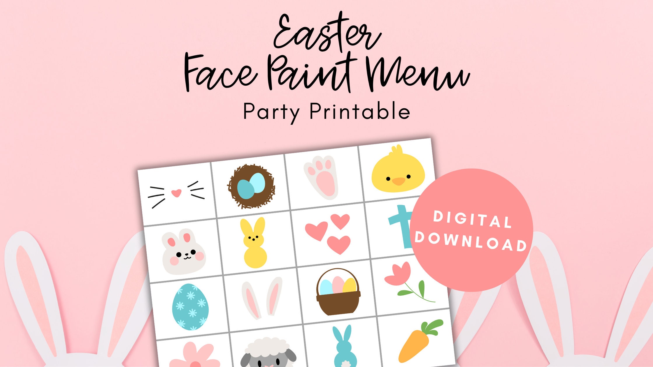 Easter Face Paint Menu, Easter Printables, Face Painting Design, Party ...