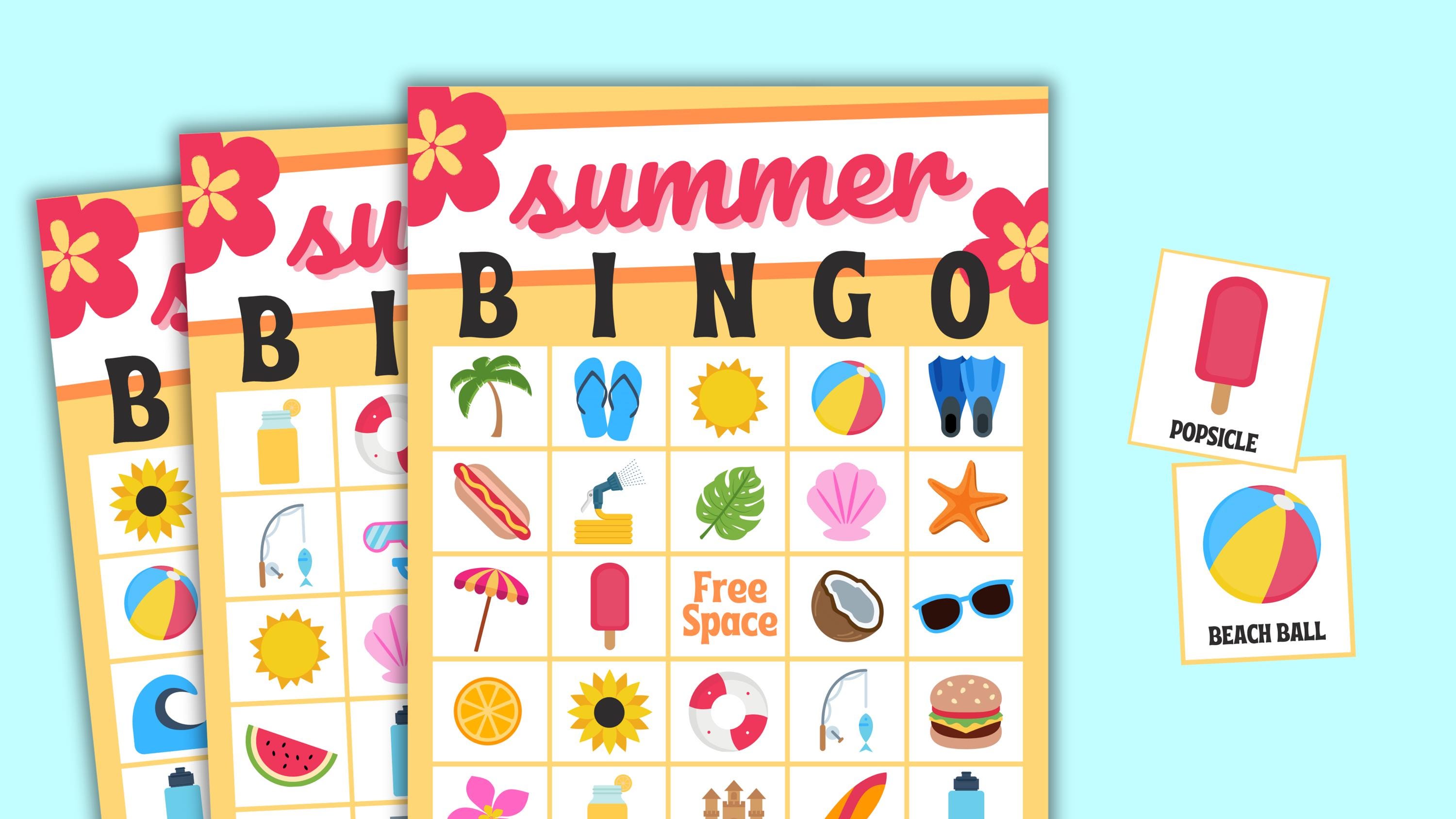Summer Bingo Printable, Bingo Cards Printable, Summer Bingo Kids ...