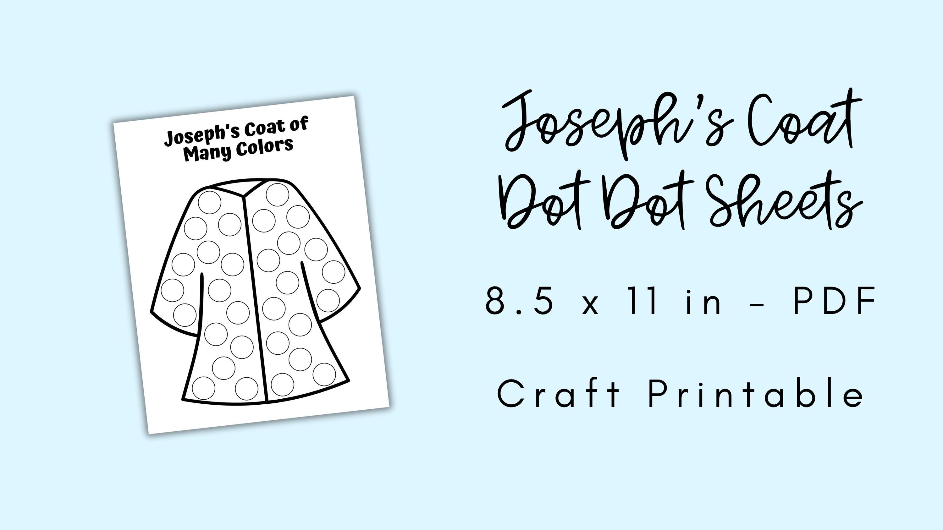 Joseph's Coat of Many Colors, Josephs Coat Coloring Page, Dot Marker ...