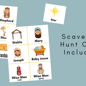 Nativity Scavenger Hunt, Christmas Activity Sheets Printable, Kids ...