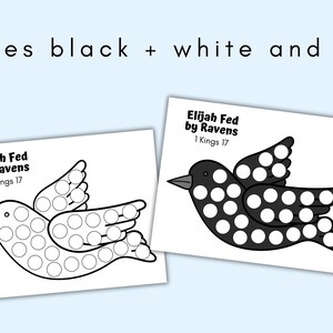 Elijah Fed by Ravens Dot Dot Sheet, Elijah Bible Craft, Dot Marker ...