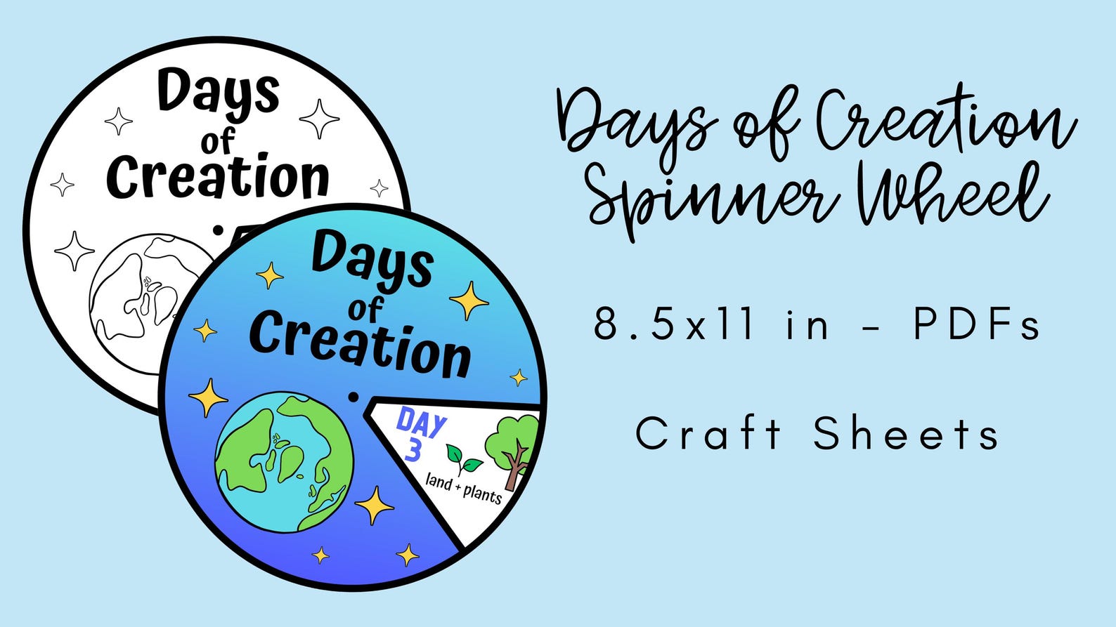 Days of Creation Spinner, Christian Crafts, Crafts for Kids, Digital ...