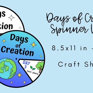 Days of Creation Spinner, Christian Crafts, Crafts for Kids, Digital ...