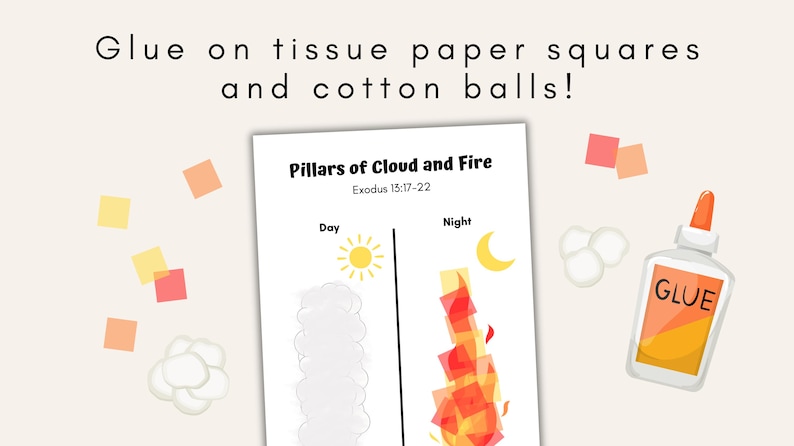 Pillars of Cloud and Fire Craft, Sunday School Craft Printable ...