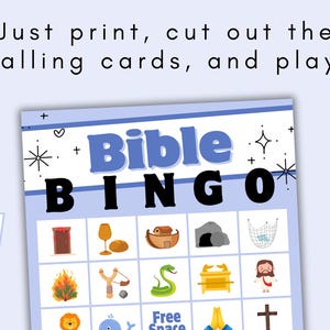 Bible Bingo for Kids Printable, Sunday School Bingo for Kids, Bible ...