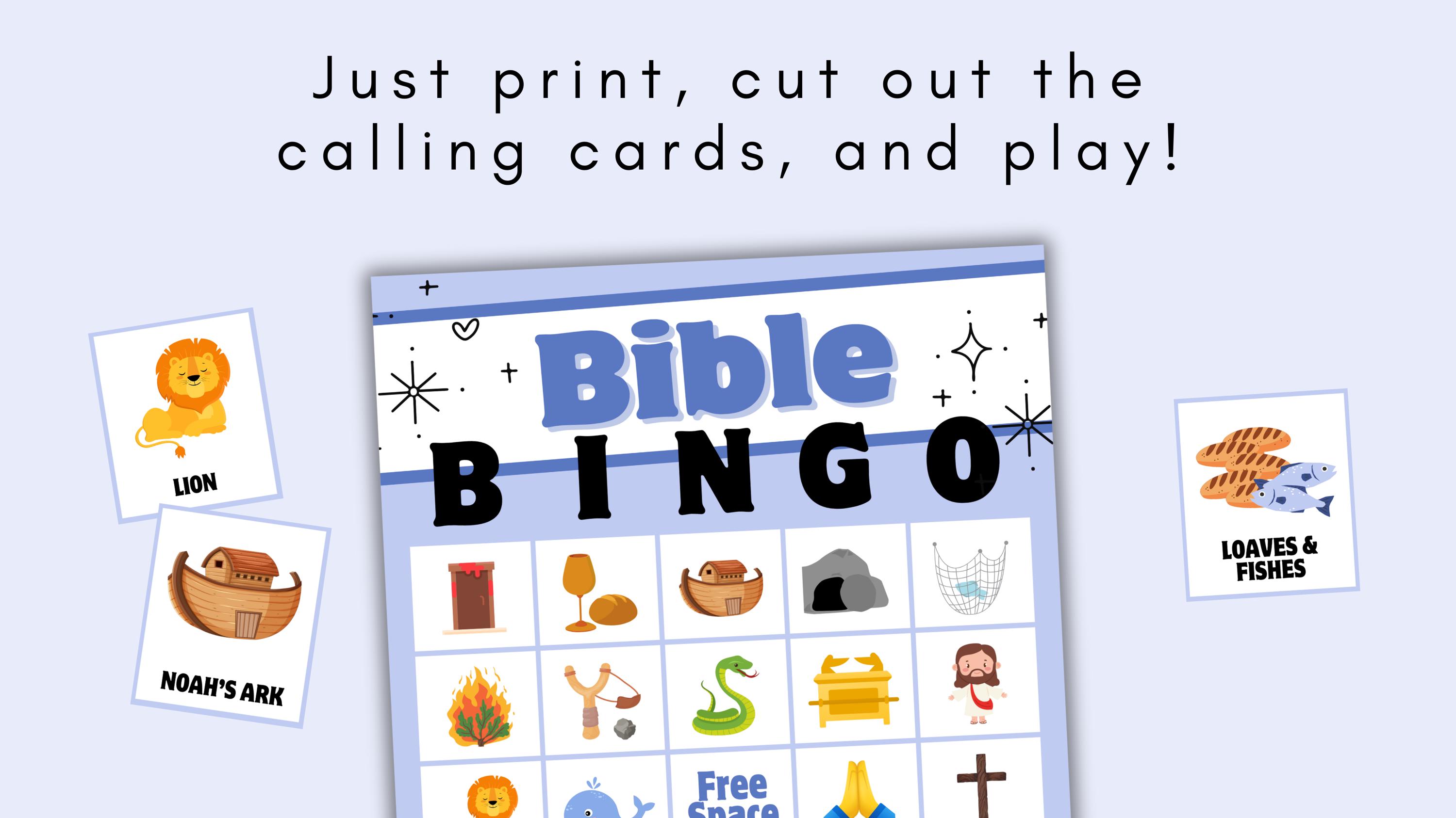 Bible Bingo for Kids Printable, Sunday School Bingo for Kids, Bible ...