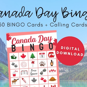 Canada Day Bingo, Bingo Cards Printable, Independence Day Game, Bingo ...