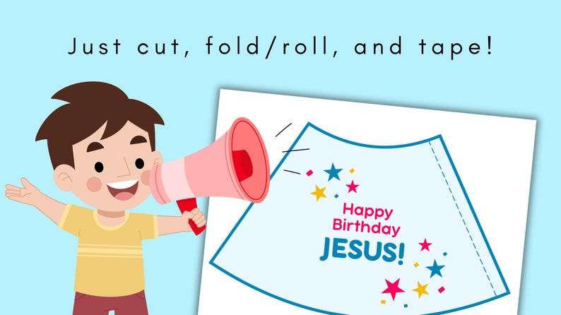 Happy Birthday Jesus Craft, Megaphone Craft, Sunday School Craft ...