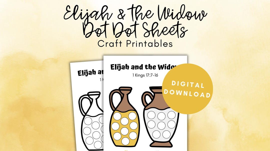 Elijah and the Widow Craft, Dot Dot Sheet, Dot Marker Page, Do A Dot ...
