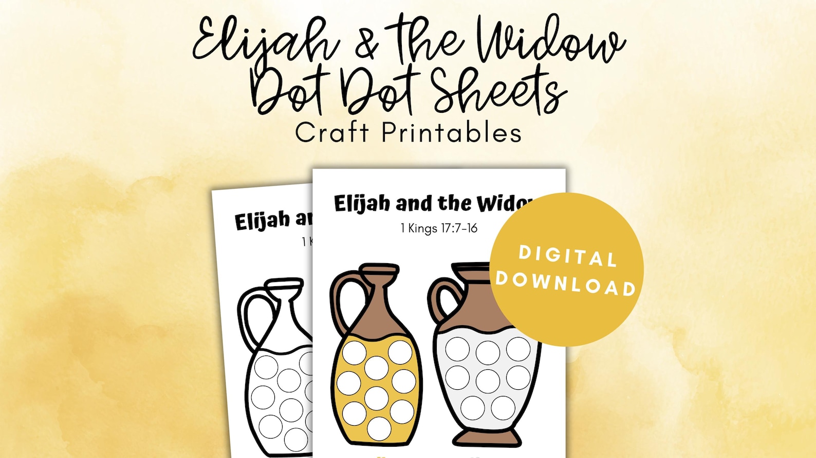 Elijah and the Widow Craft, Dot Dot Sheet, Dot Marker Page, Do A Dot ...