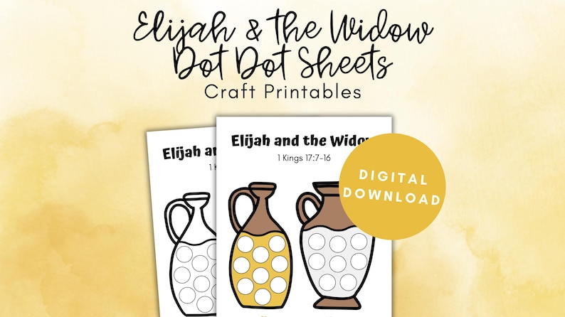 Elijah and the Widow Craft, Dot Dot Sheet, Dot Marker Page, Do A Dot ...